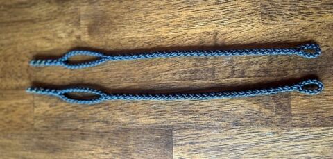 DOUBLE LOOP JESSES USE AS MEWS OR FIELD JESSES -solid black color ...